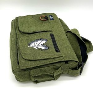 Puzzlestack | Bags | Butterfly Embroidered Cotton Laptop Messenger Bag ...